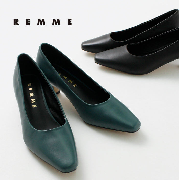 【50％OFF】REMME（レメ） ポインテッド スクエア ヒールパンプス｜ROCOCO ONLINE STORE