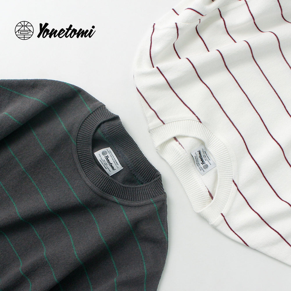 【30％OFF】YONETOMI NEW BASIC（ヨネトミニューベーシック） ウェーブコットン ニットプルオーバー ボーダー｜ROCOCO ONLINE STORE