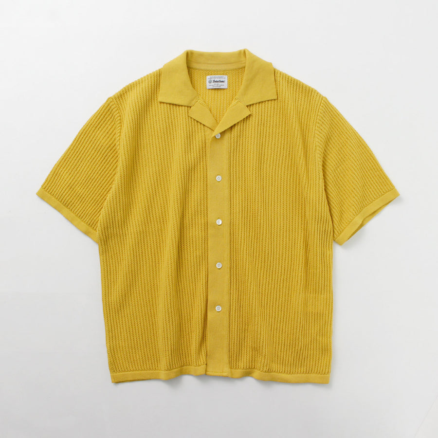 YONETOMI NEW BASIC（ヨネトミニューベーシック） コットン 透かし ニットシャツ｜ROCOCO ONLINE STORE