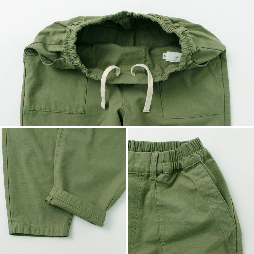 KELEN（ケレン） ROY イージーフィット ベーカーパンツ / レディース イージーパンツ 8分丈 ウエストゴム 無地 綿 コットン ...