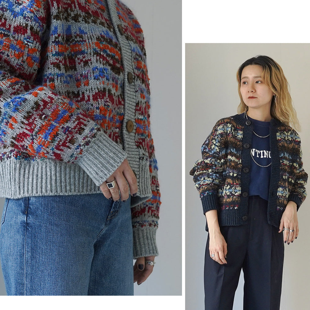 COOHEM（コーヘン） 交編 フェアアイル ニット カーディガン / レディース ショート丈 ボタン ウール 日本製｜ROCOCO ...