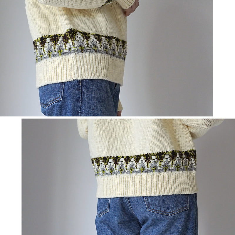 COOHEM（コーヘン） 交編 ノルディック ニットプルオーバー / レディース セーター クルーネック ウール 日本製｜ROCOCO ...