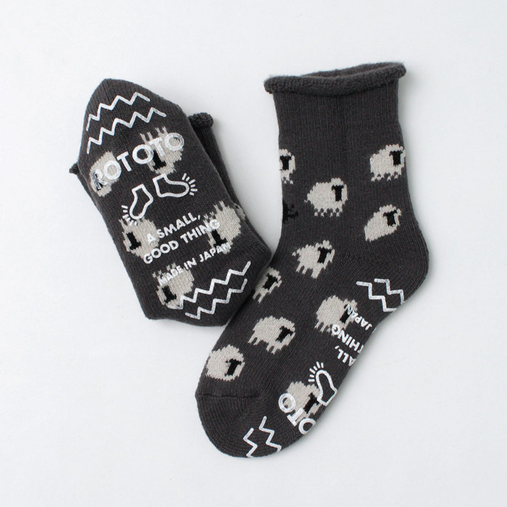 ROTOTO（ロトト）パイル ルームソックス シープ / メンズ レディース ユニセックス 靴下 日本製 PILE ROOM SOCKS ...