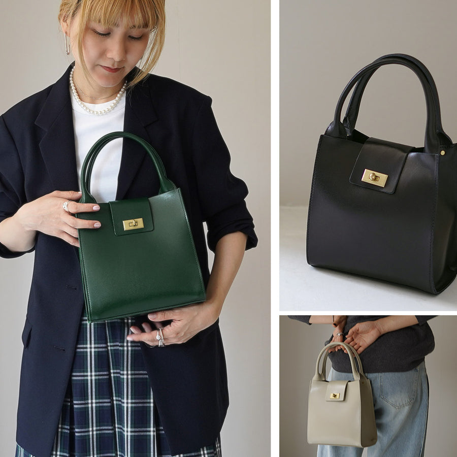 TIDEWAY（タイドウェイ） MOSS メタルツイスト トート / レディース ハンドバッグ ミニ 鞄 かばん 牛革 本革 日本製 ...