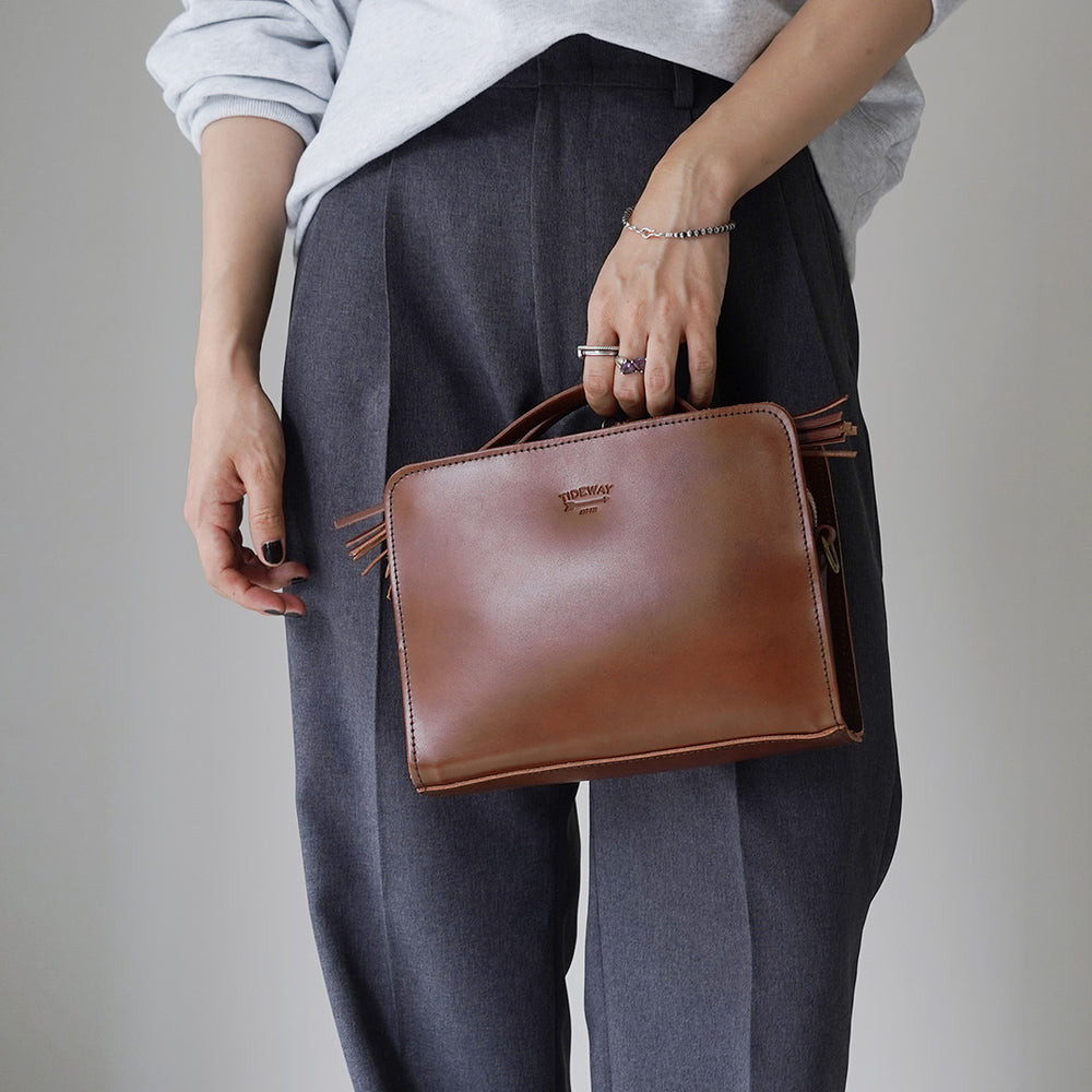 TIDEWAY（タイドウェイ） NUME シカクボストン / バッグ 鞄 かばん ショルダー ミニバッグ 本革 牛革 レザー 日本製 無地 ...