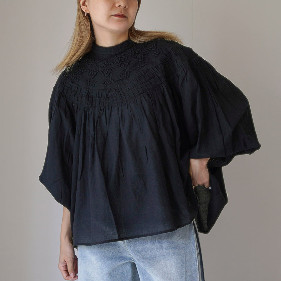 TUMUGU（ツムグ） ハンド刺繍 コットンモス プルオーバー / レディース ブラウス シャツ 長袖 綿100｜ROCOCO ONLINE ...