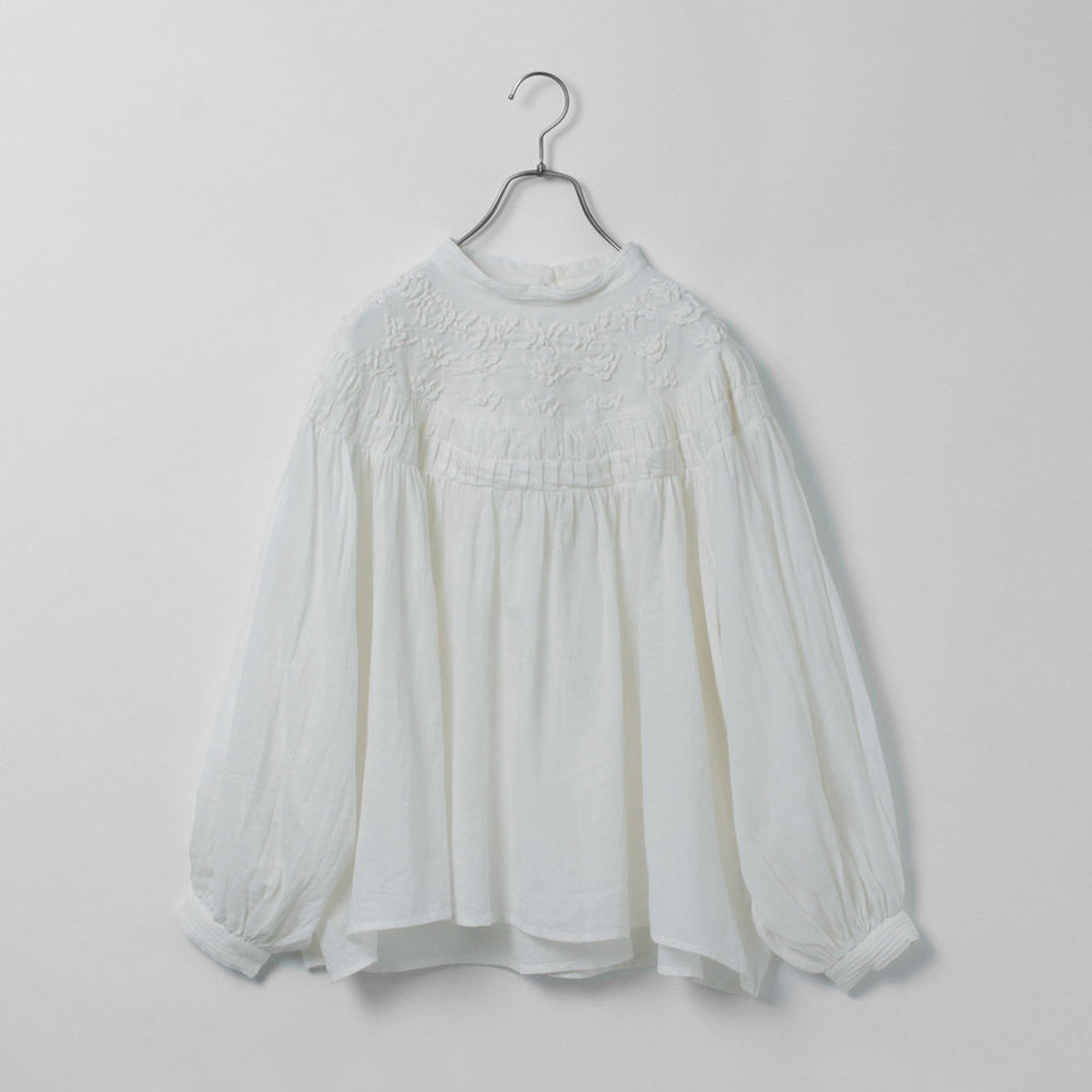 TUMUGU（ツムグ） ハンド刺繍 コットンモス プルオーバー / レディース ブラウス シャツ 長袖 綿100｜ROCOCO ONLINE ...