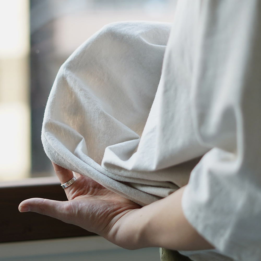 KEMA DESIGNS（ケマデザインズ） リネンコットン キーネックTシャツ / メンズ カットソー 半端丈 七分袖 天然素材 麻 コットン 日本製 Hemp/Cotton Key-Neck ...