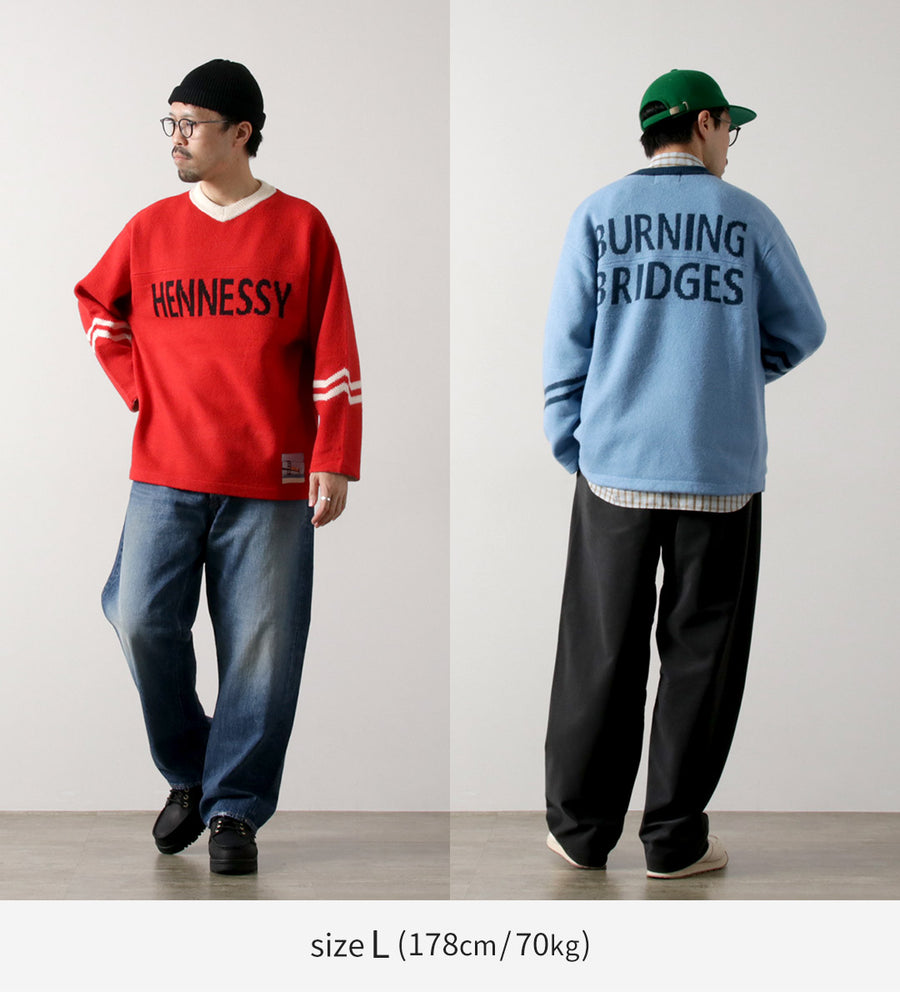 SON OF THE CHEESE（サノバチーズ） ヘネシー フットボール セーター / トップス ニット Vネック メンズ HENNY ...