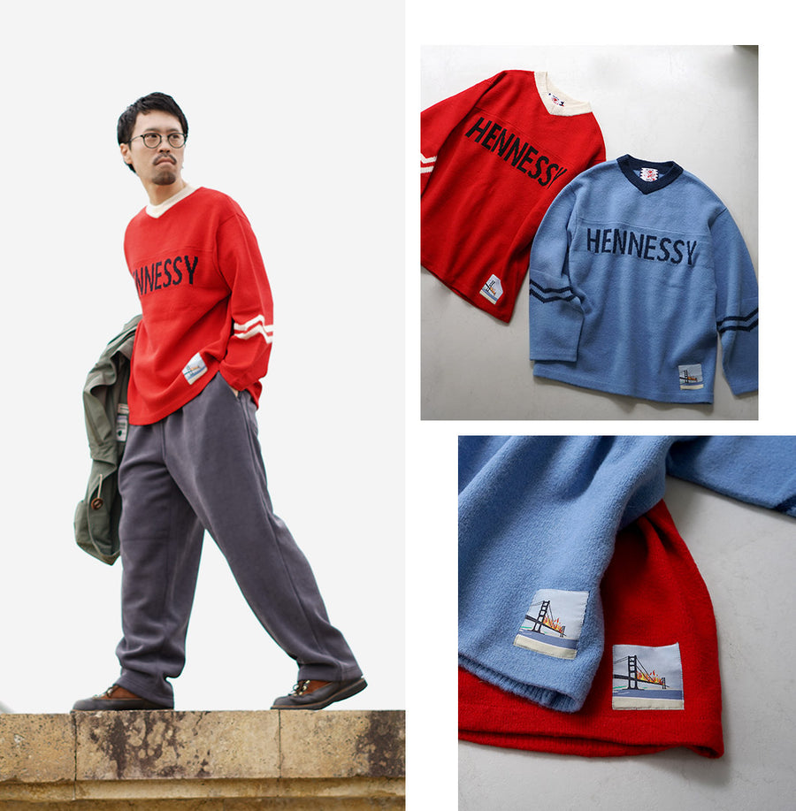 SON OF THE CHEESE（サノバチーズ） ヘネシー フットボール セーター / トップス ニット Vネック メンズ HENNY ...