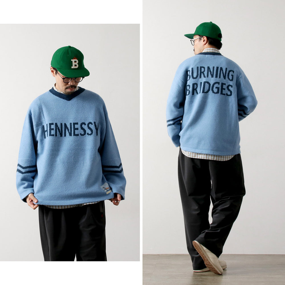 SON OF THE CHEESE（サノバチーズ） ヘネシー フットボール セーター / トップス ニット Vネック メンズ HENNY ...