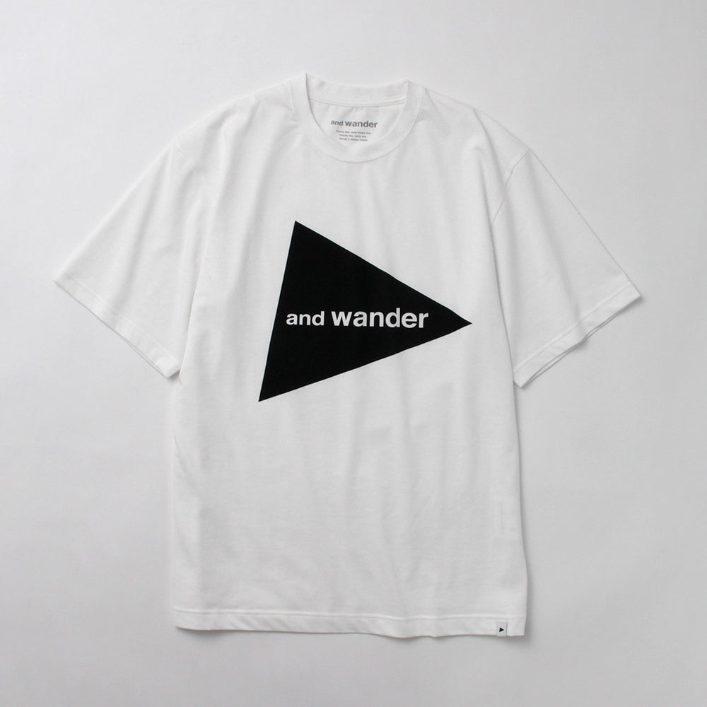 AND WANDER（アンドワンダー） ビッグ ロゴショートスリーブ TEE M Tシャツ / メンズ 半袖 クルーネック プリント 消臭 ...