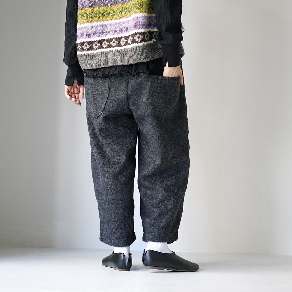 TUMUGU（ツムグ） ウールシャギー パンツ / レディース ボトムス イージーパンツ 総ゴム ゆったり ワイド 日本製｜ROCOCO ONLINE STORE