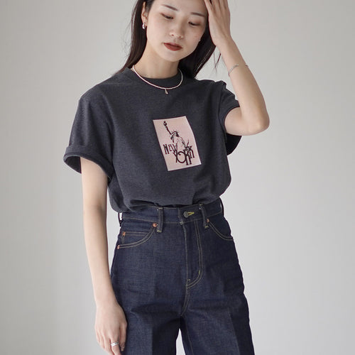 ANGE IN DISGUISE（アンジ イン ディスガイズ） NEW YORK プリントTEE / Tシャツ 半袖 レディース 白T 綿 ...