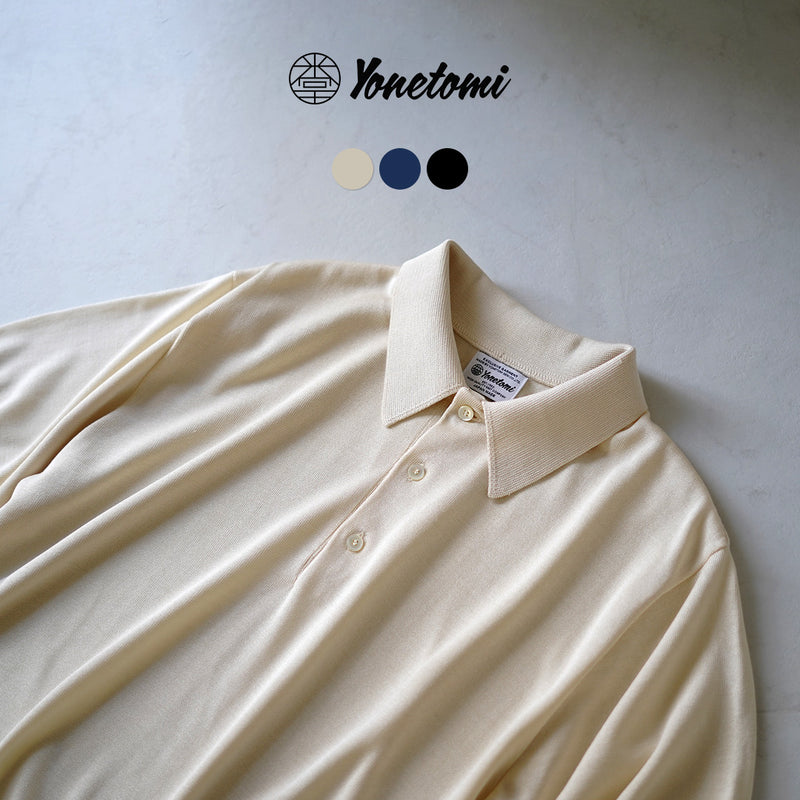 YONETOMI NEW BASIC（ヨネトミニューベーシック） シルクニット ポロシャツ / メンズ 半袖 ポロシャツ シルク100％ 日本製 SILK KNIT P/L｜ROCOCO ...