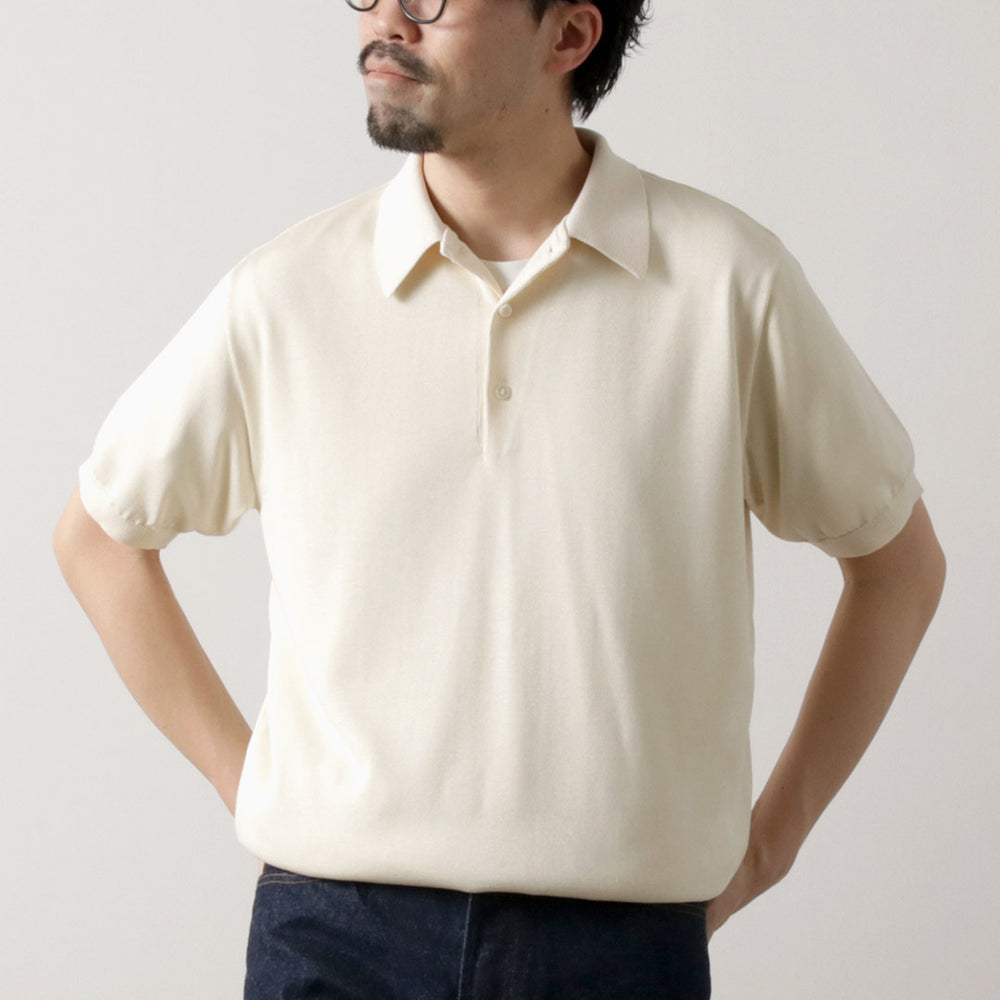 YONETOMI NEW BASIC（ヨネトミニューベーシック） シルクニット ポロシャツ / メンズ 半袖 ポロシャツ シルク100％ 日本製 SILK KNIT P/L｜ROCOCO ...