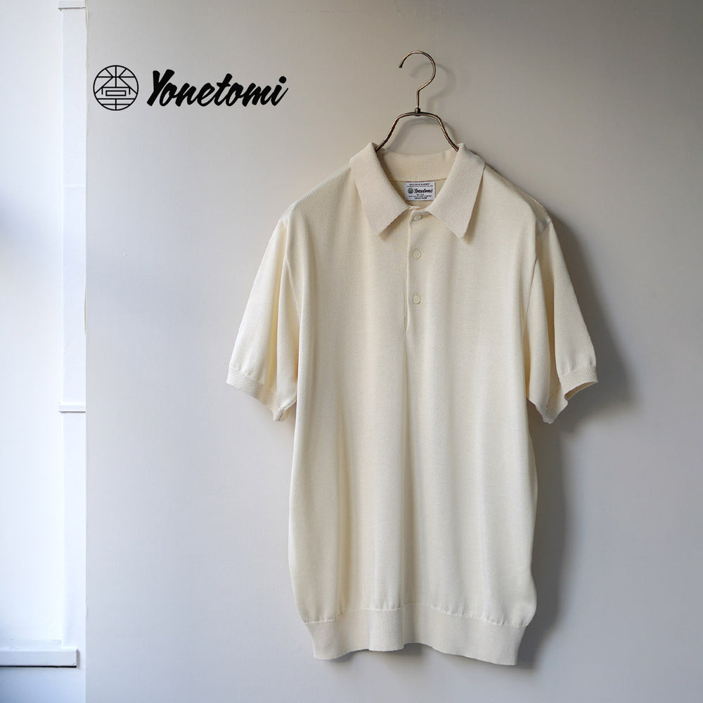 YONETOMI NEW BASIC（ヨネトミニューベーシック） シルクニット ポロシャツ / メンズ 半袖 ポロシャツ シルク100％ 日本製 SILK KNIT P/L｜ROCOCO ...