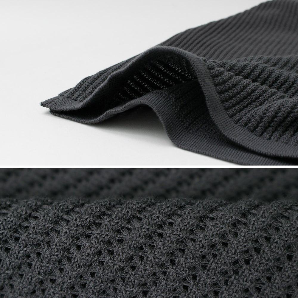 YONETOMI NEW BASIC（ヨネトミニューベーシック） コットン スカシ ニット シャツ / メンズ 半袖 綿 日本製 サマーニット COTTON SUKASHI KNIT S/T ...