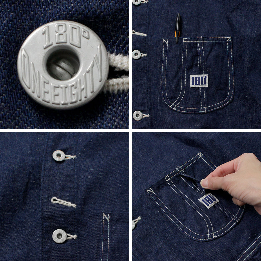 ILL ONE EIGHTY（イルワンエイティー） ファースト エンジニアジャケット / デニム ヴィンテージ コットン 綿 メンズ ライトアウター FIRST ENGINEER JACKET ...