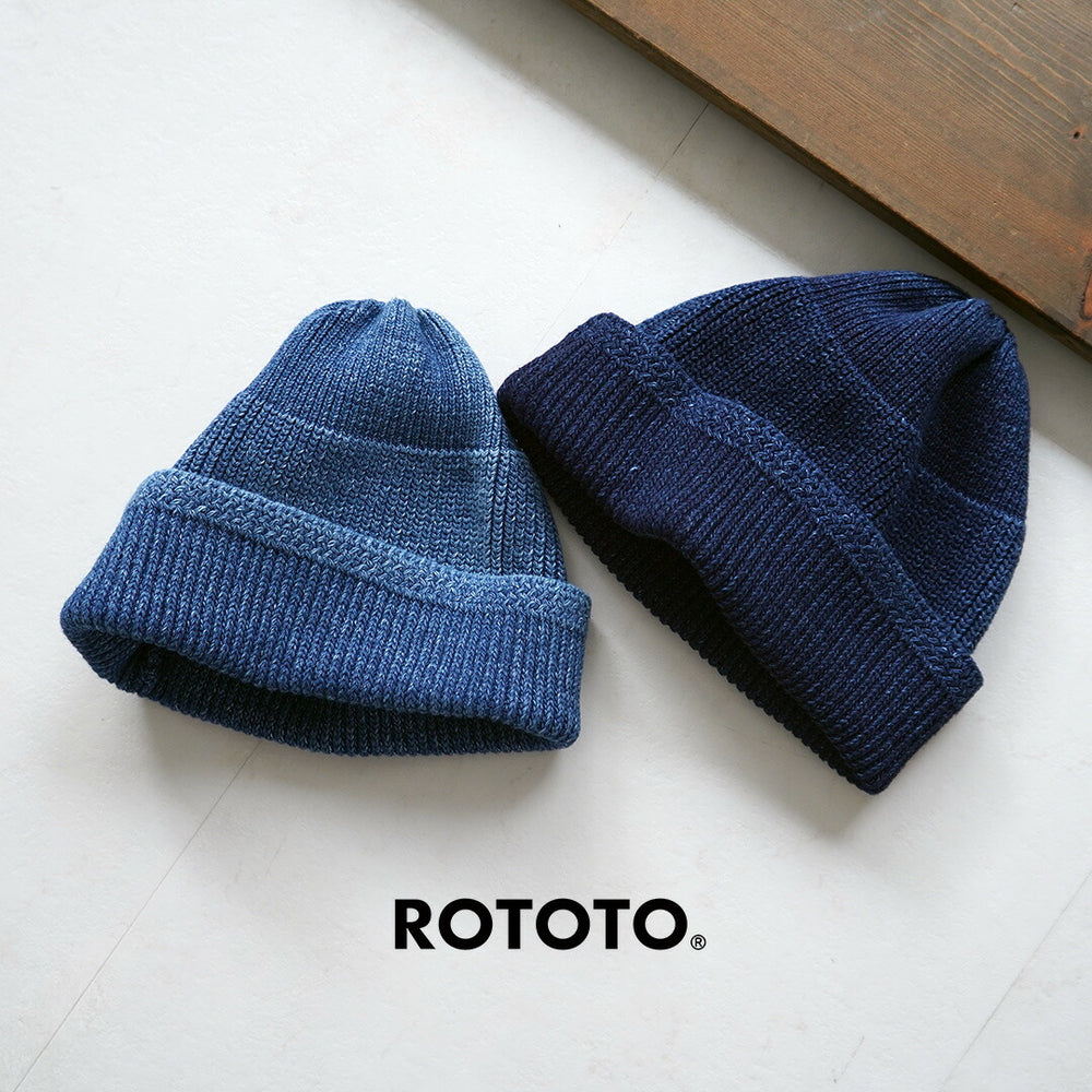 ROTOTO（ロトト） インディゴ ミル ワッチキャップ / ニット帽 帽子 メンズ レディース 綿 日本製 R5146 INDIGO MIL ...